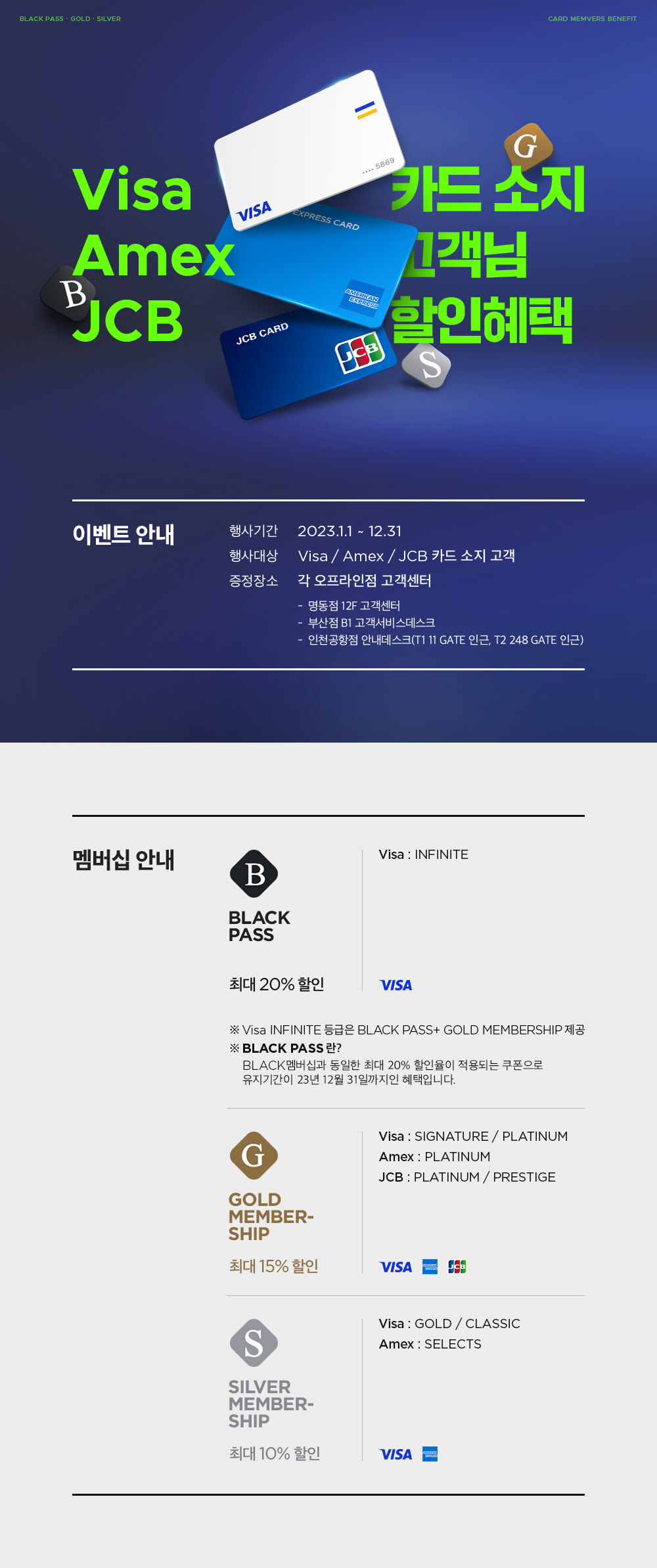 Visa/AMEX/JCB 카드 있으신 분? | 신세계면세점