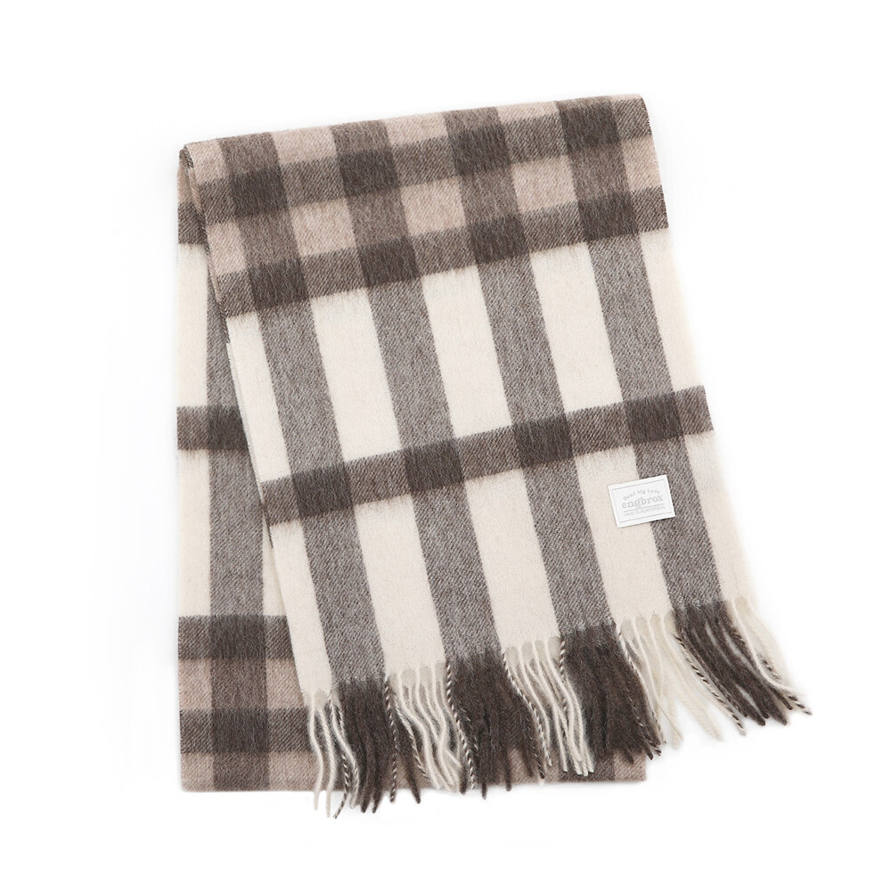soft check wool muffler_ivory - 앵브록스 - 패션 | 신세계면세점