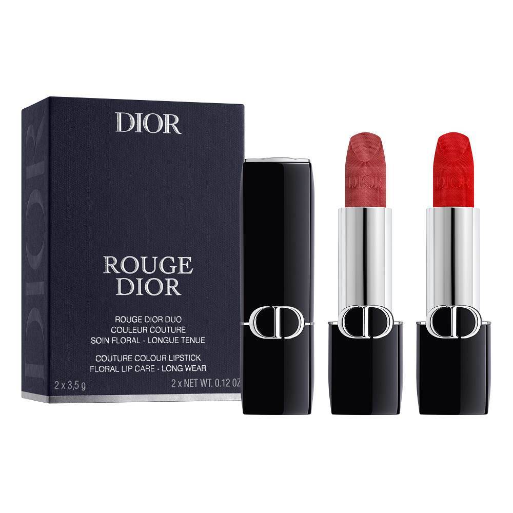 ROUGE DIOR DUO - 2 LIPSTICKS IN A VELVET FINISH 999, 720 Velvet 3.5Gx2 ...