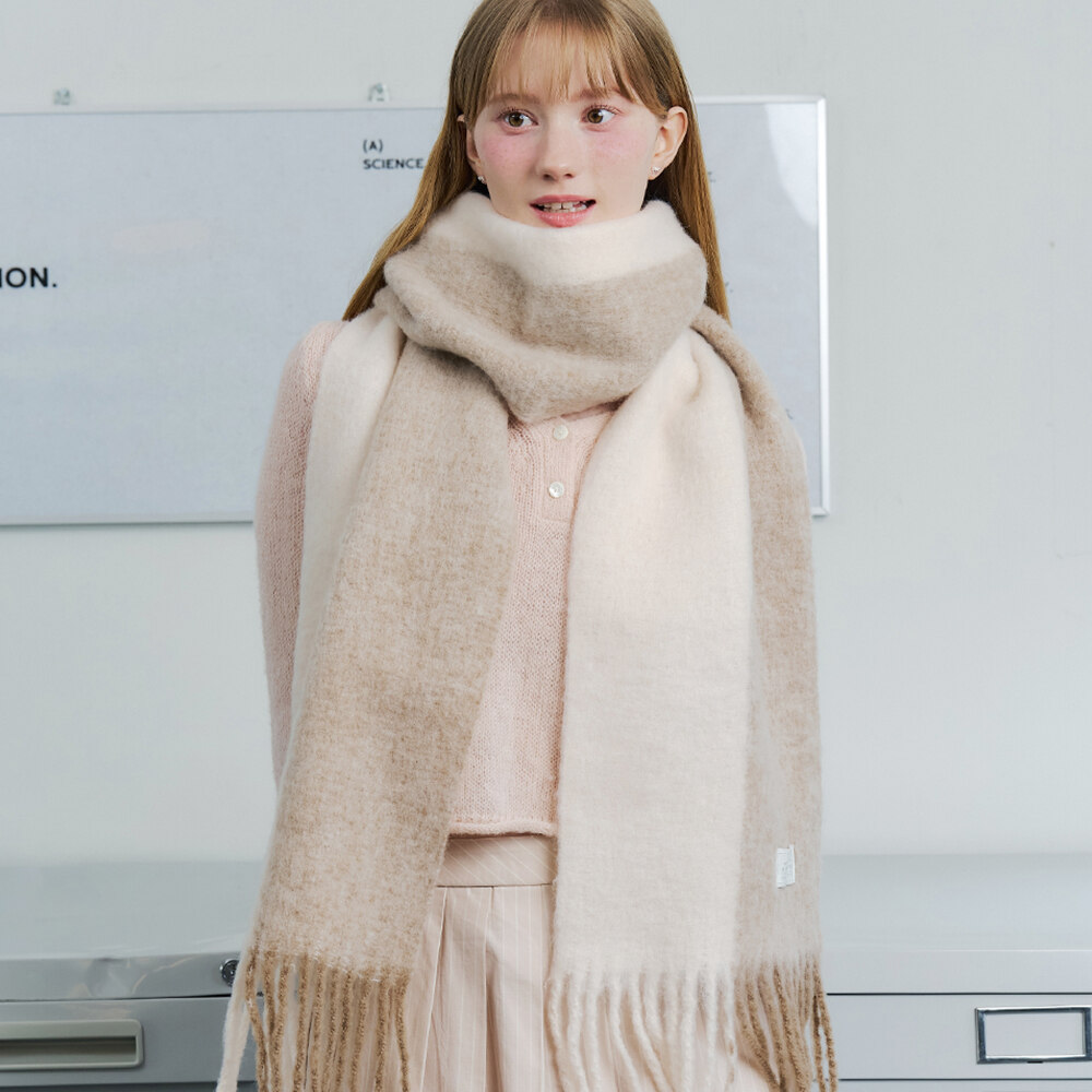 [오마이걸 아린 착용] double flavour wool muffler_beige - 앵브록스 - 패션 | 신세계면세점